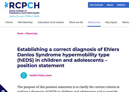 Joint Hypermobility pathway - Sheffield Aches and Pains - Professionals