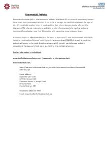 Rheumatoid Arthritis pathway - Sheffield Aches and Pains - Professionals
